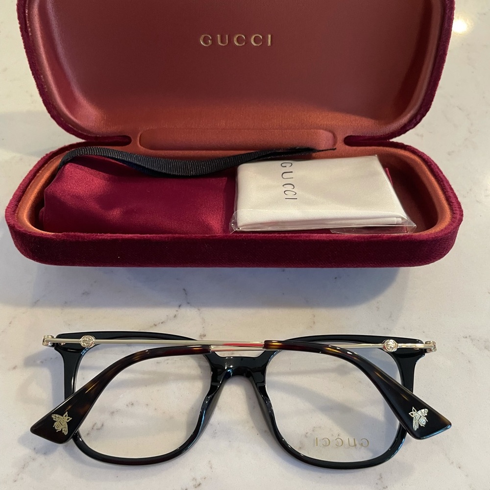 Gucci Eyeglass Frames Brand New Black Eyewear - Gem